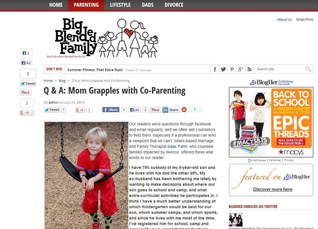 Isaac Farin Featured in Big Blended Family | Press Coverage | Isaac ...